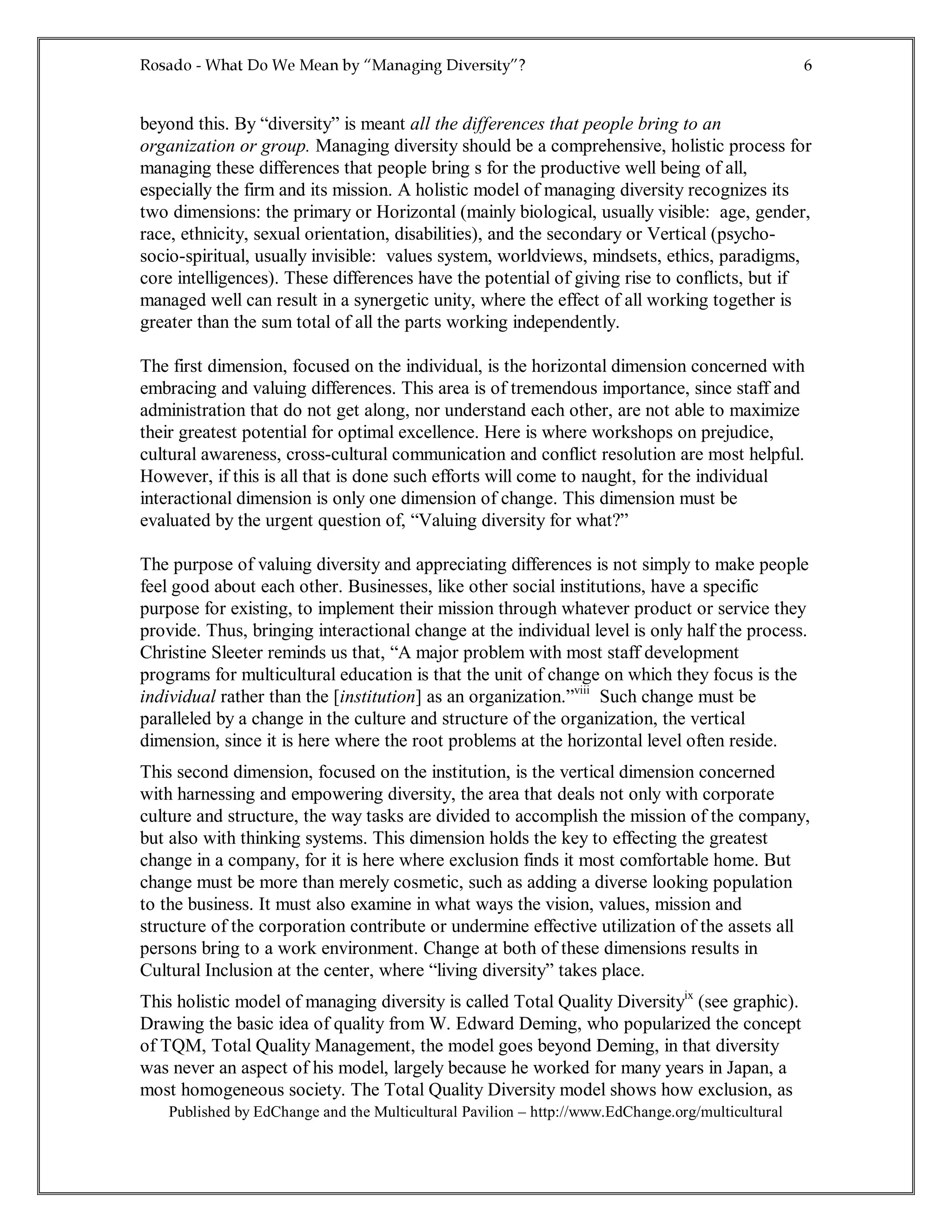 Managing diversity | PDF