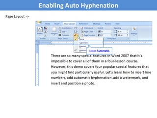 How to auto hyphenation in word 2007 - pagseries