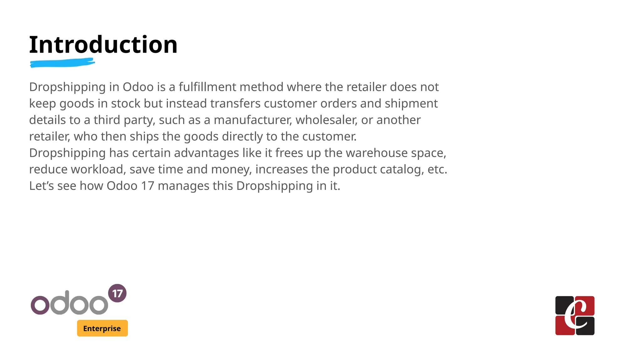 Managing Dropshipping in Odoo 17 Purchase Module | PPTX