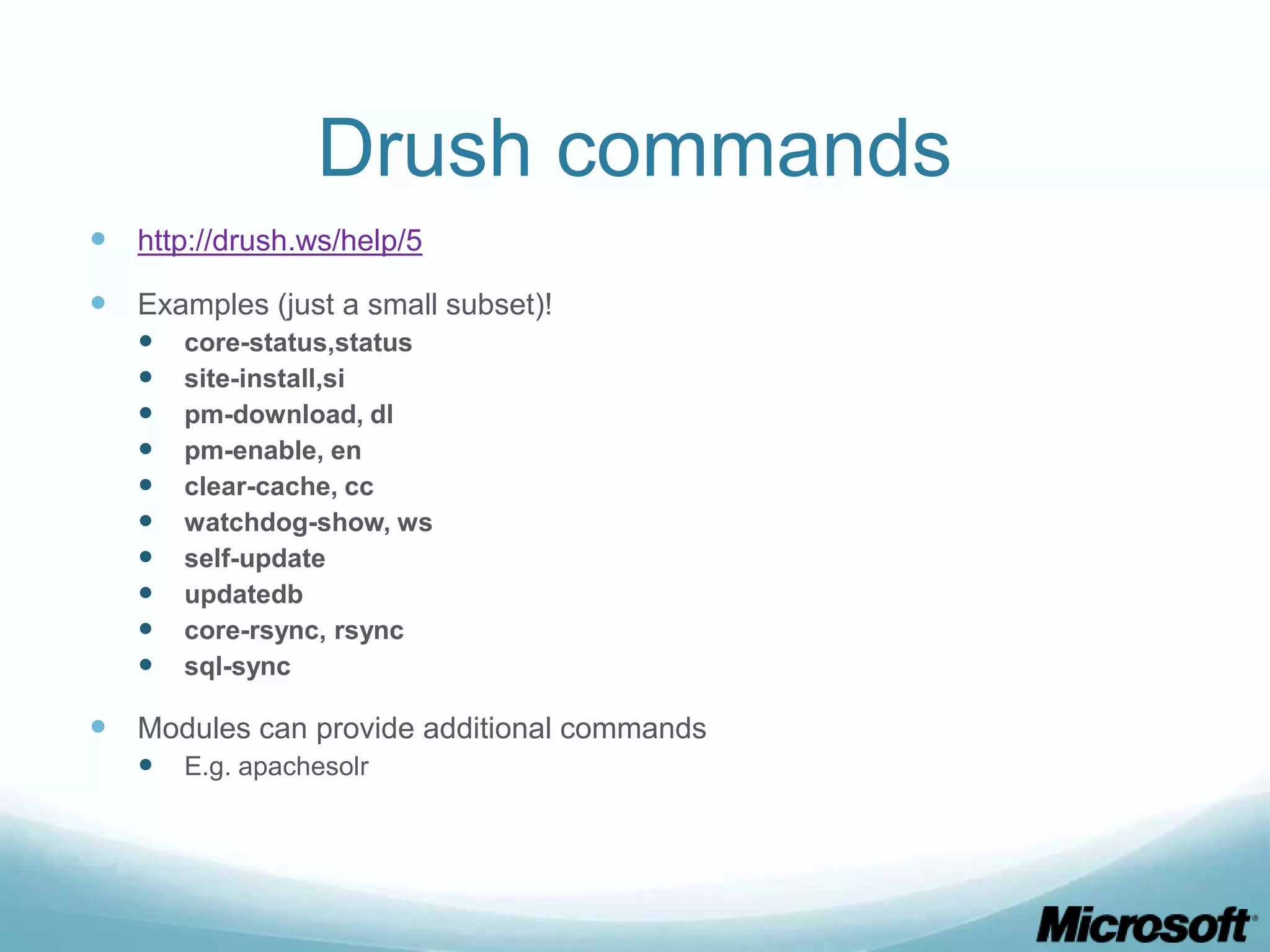 Managing Drupal on Windows with Drush | PPT