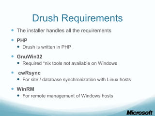 Managing Drupal on Windows with Drush | PPT