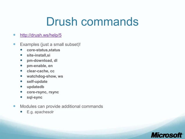 Managing Drupal on Windows with Drush | PPT