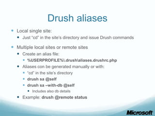 Managing Drupal on Windows with Drush | PPT
