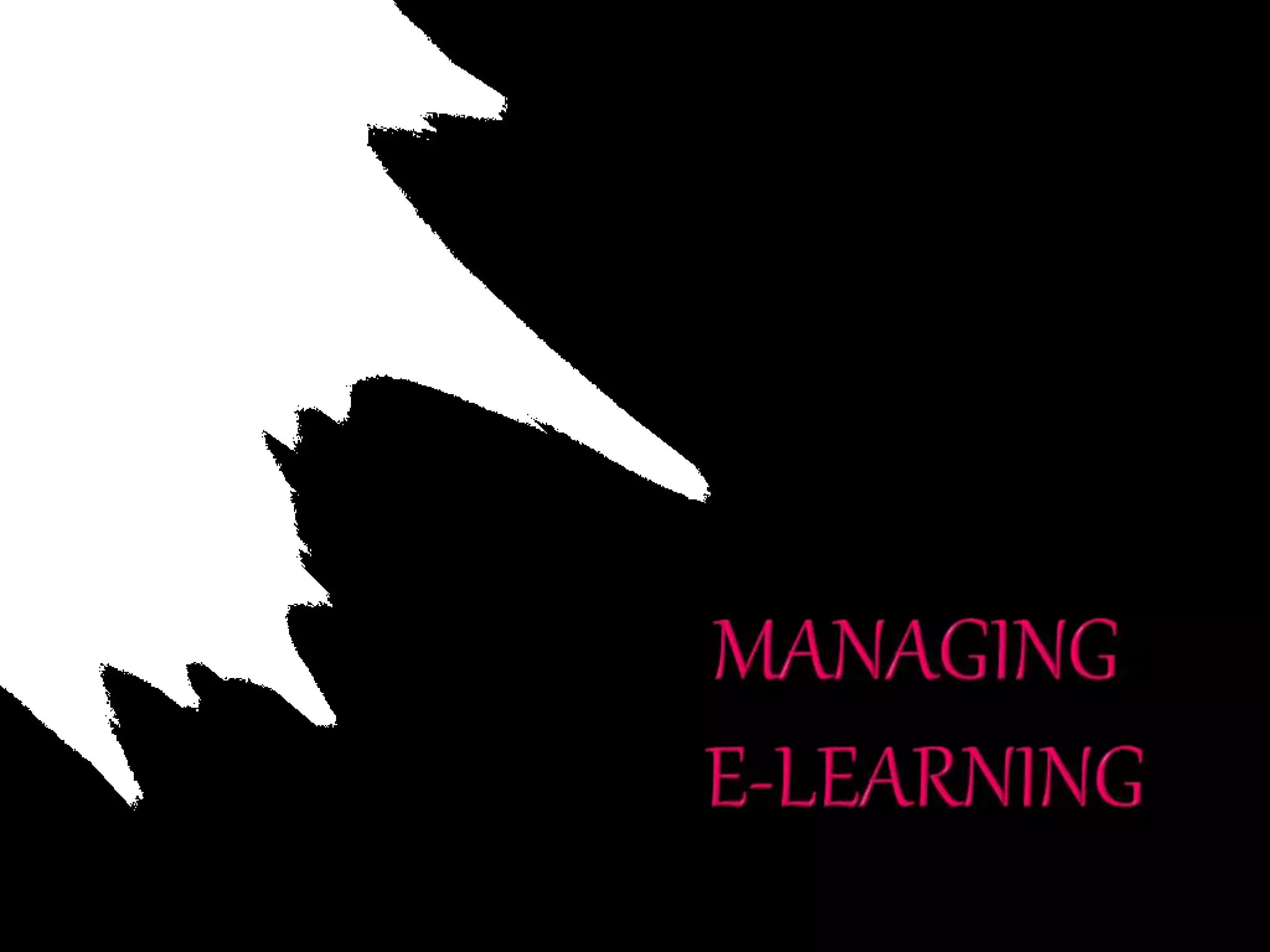 Managing e learning power point | PPT