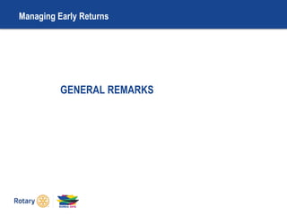 Managing early returns | PPT