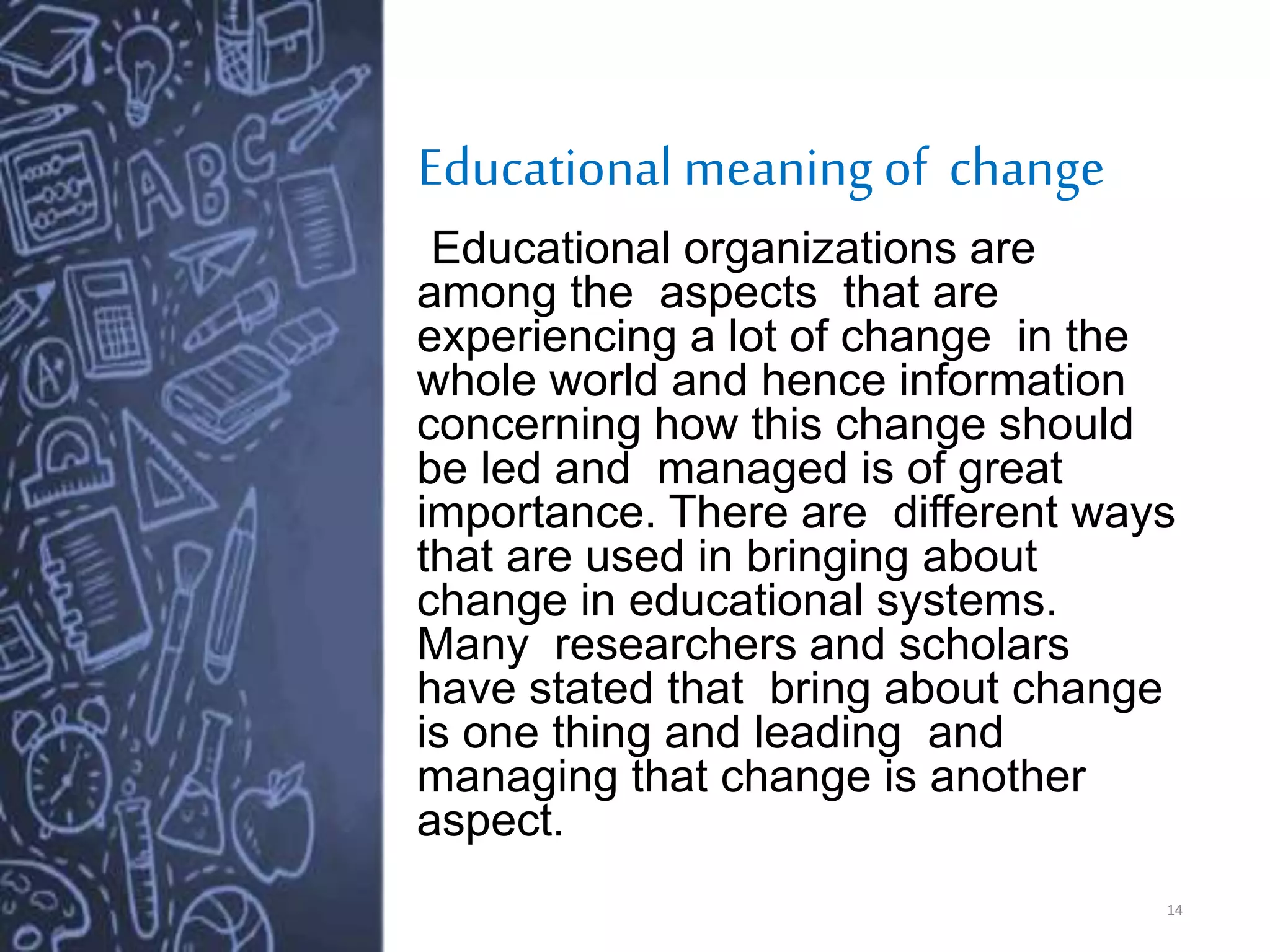 MANAGING EDUCATIONAL CHANGE | PPTX