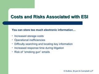 Managing Electronically Stored Information | PPT