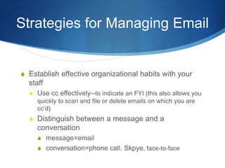 Managing email | PPTX | Email | Internet