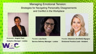 Managing Emotional Tension: Strategies for Navigating Personality Disagreements and Conflict in ...