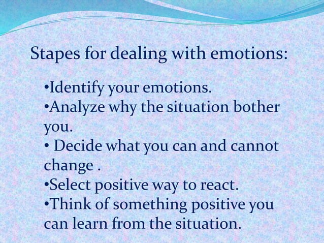 Managing emotions | PPTX | Science