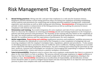 Managing employee risk | PPTX | Human Resources | Business