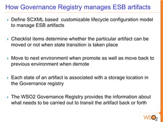 Managing ESB artifacts with the WSO2 Governance Registry | PDF