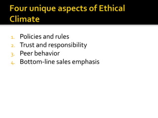 Managing ethics in a sales environment | PPTX