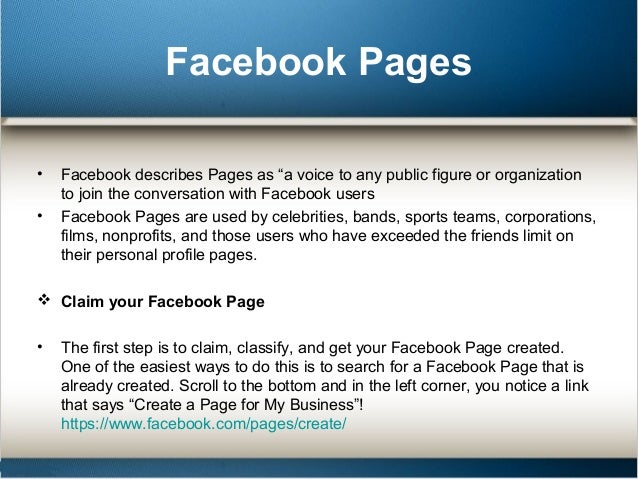 Managing FACEBOOK for a business organization