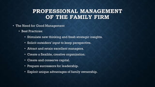 Managing family own business | PPTX