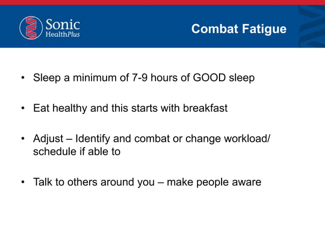 Managing fatigue in your workplace | PPTX