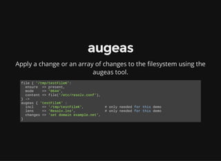 Puppet Camp Phoenix 2015: Managing Files via Puppet: Let Me Count The Ways (Beginner) | PPT