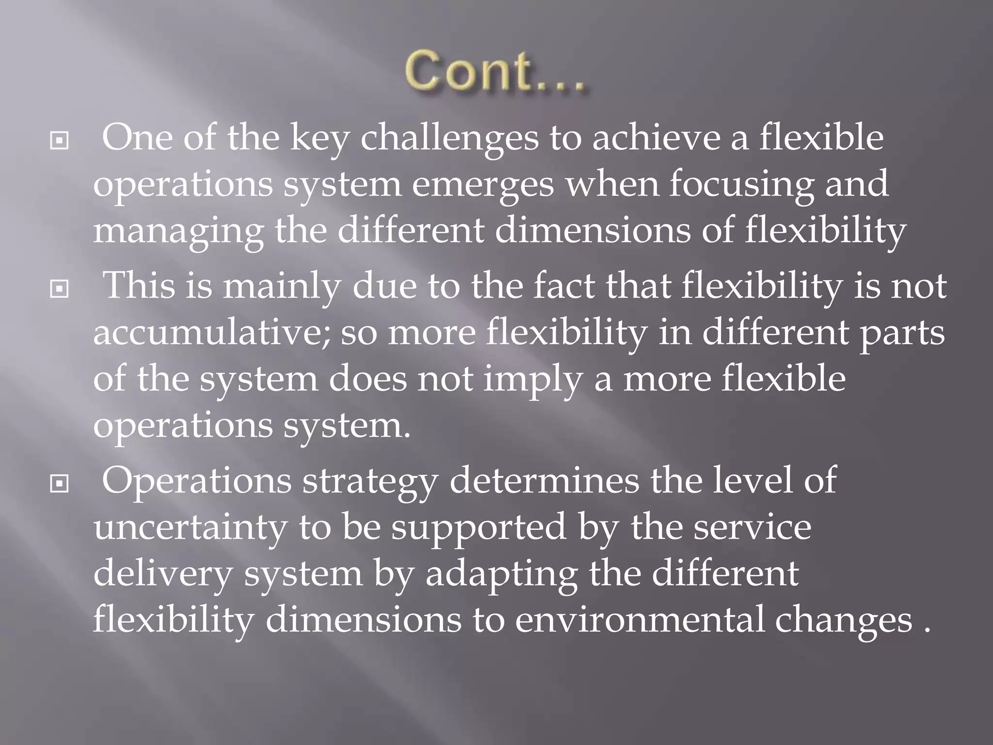 Managing flexibility in operations | PPT