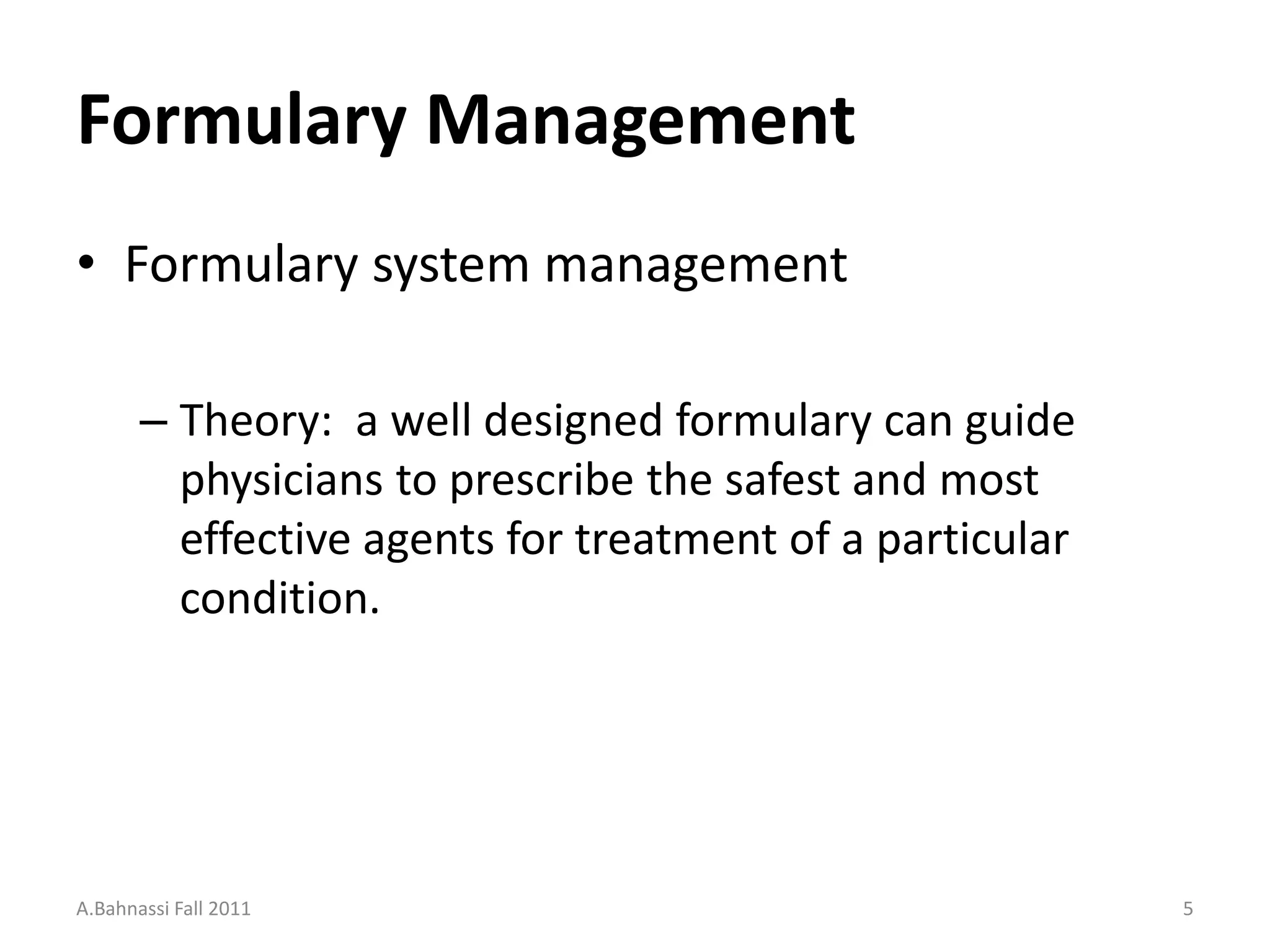 Pharmacy Practice: Managing Formularies | PDF