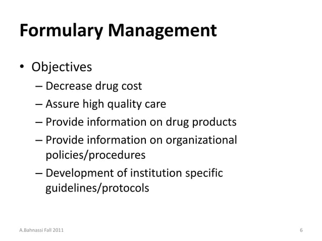 Pharmacy Practice: Managing Formularies | PDF | Pharmaceutical Industry ...