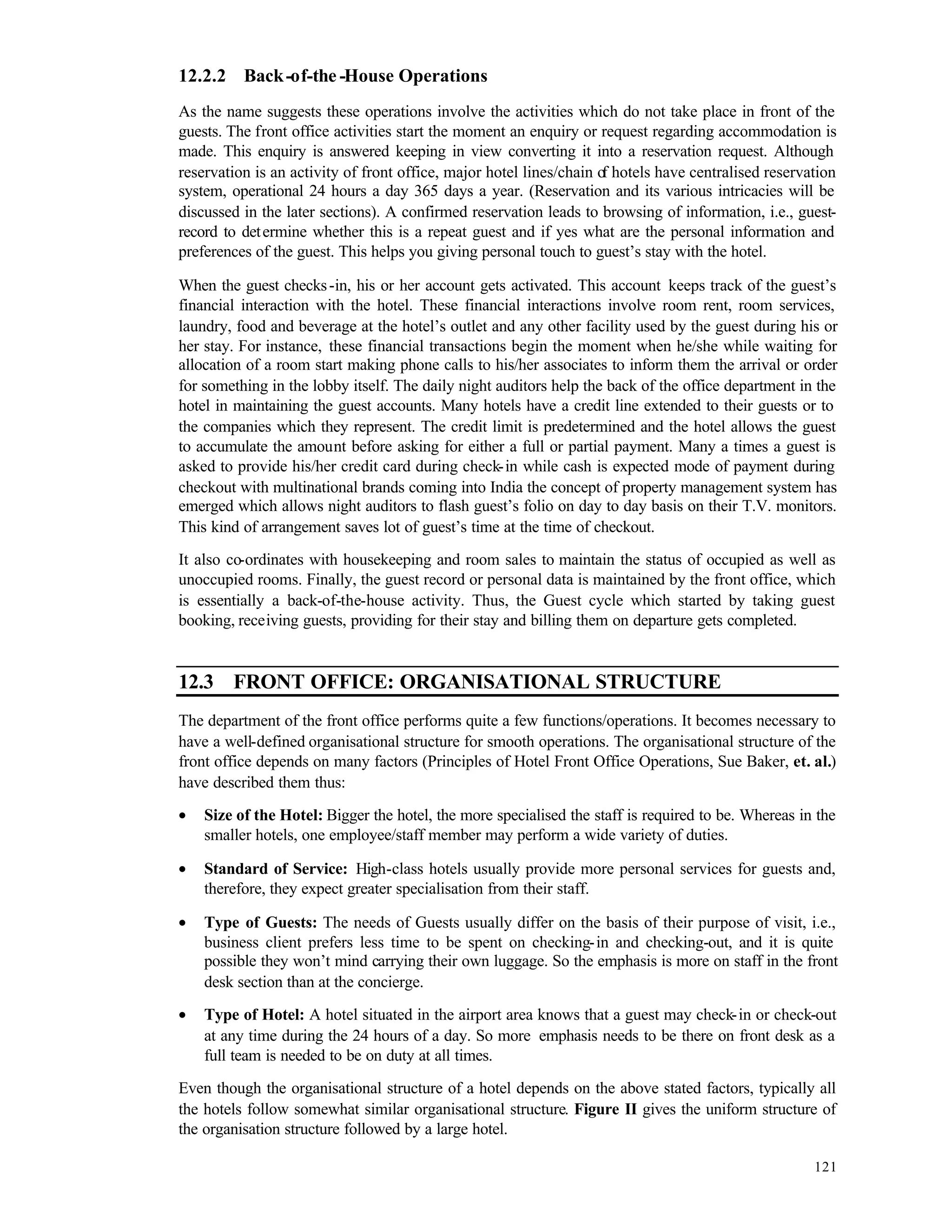 Managing front office operations | PDF