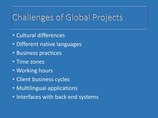 Managing global projects | PPTX | National & Civic Holidays | Holidays