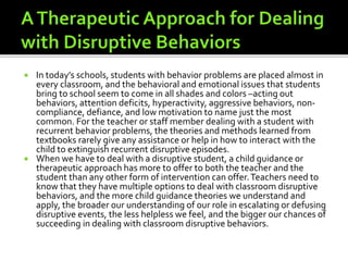 Managing Habitually Disruptive Students | PPT