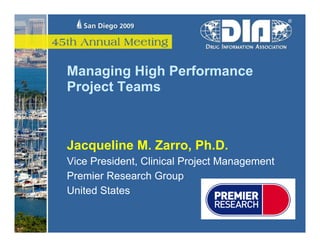 Managing High Performance Project Teams | PPT