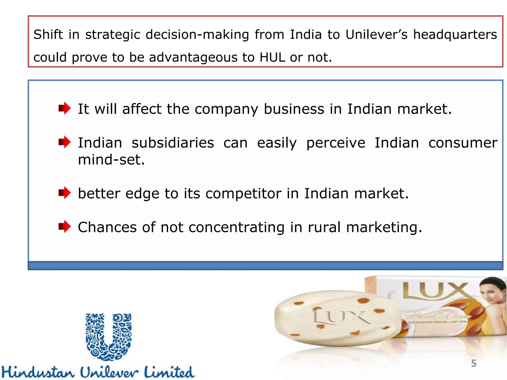 Managing hindustan unilever strategically | PPT
