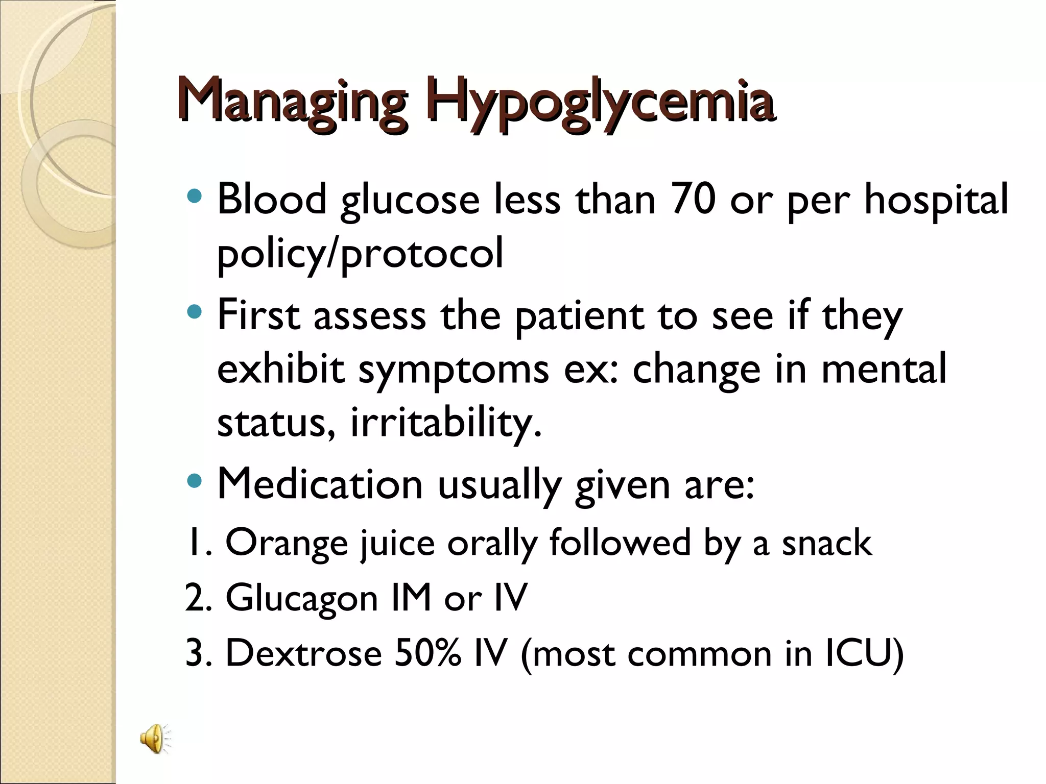 Managing Hypoglycemia & Hyperglycemia Critical Care | PPT