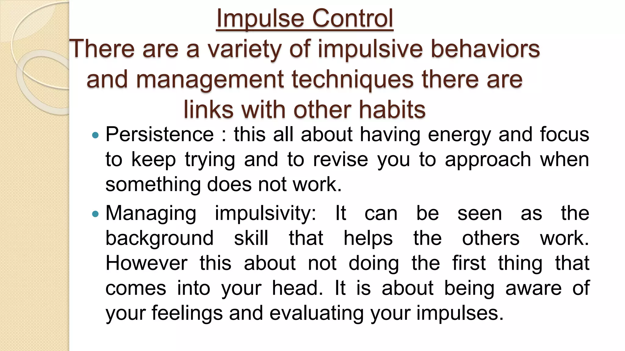 Managing impulsivity aaa | PPTX