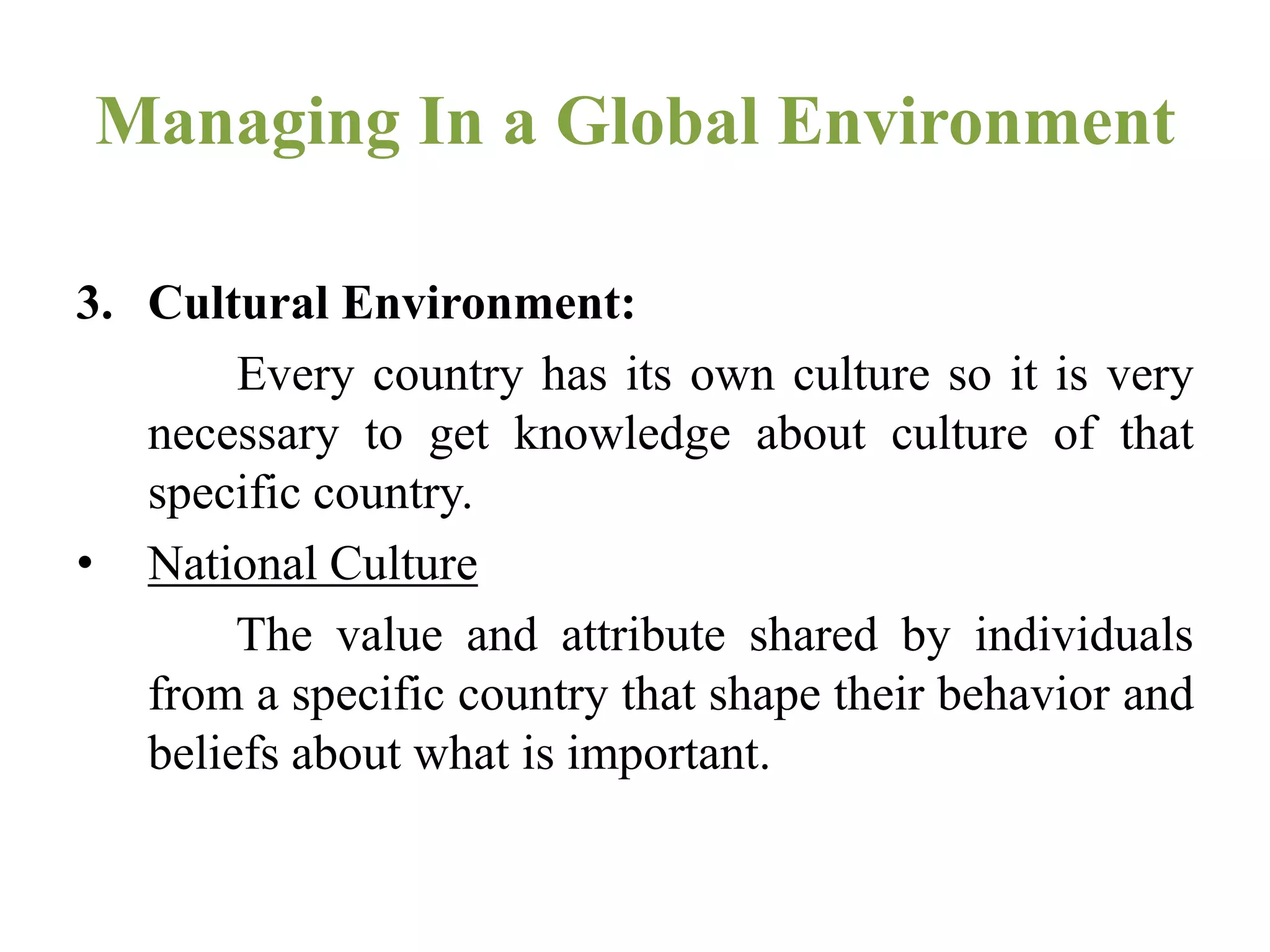 Managing in global environment | PPTX