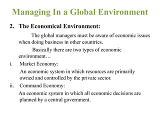 Managing in global environment | PPTX