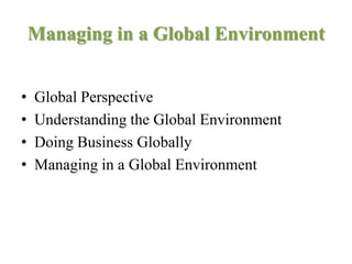 Managing in global environment | PPTX