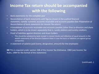 Managing knowledge for income tax procedures | PPT