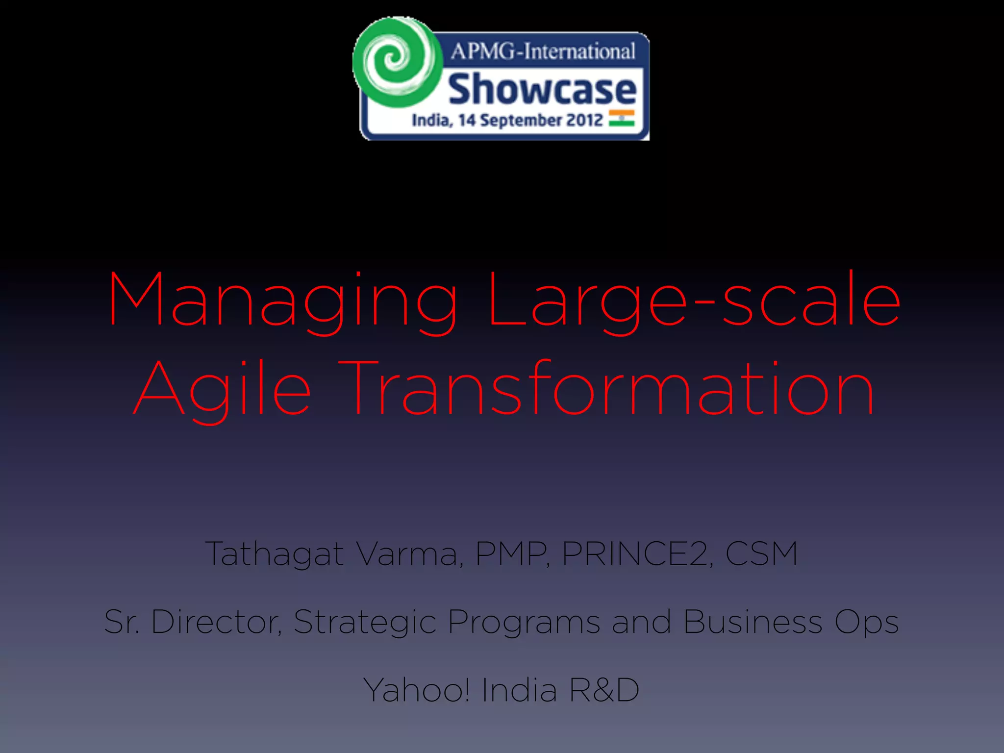 Managing Large Scale Agile Transformation | PDF