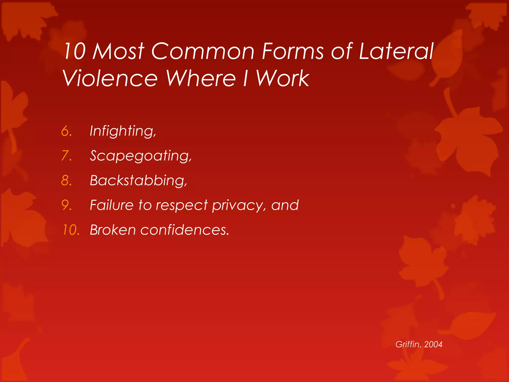 Managing lateral violence and its impact | PPT