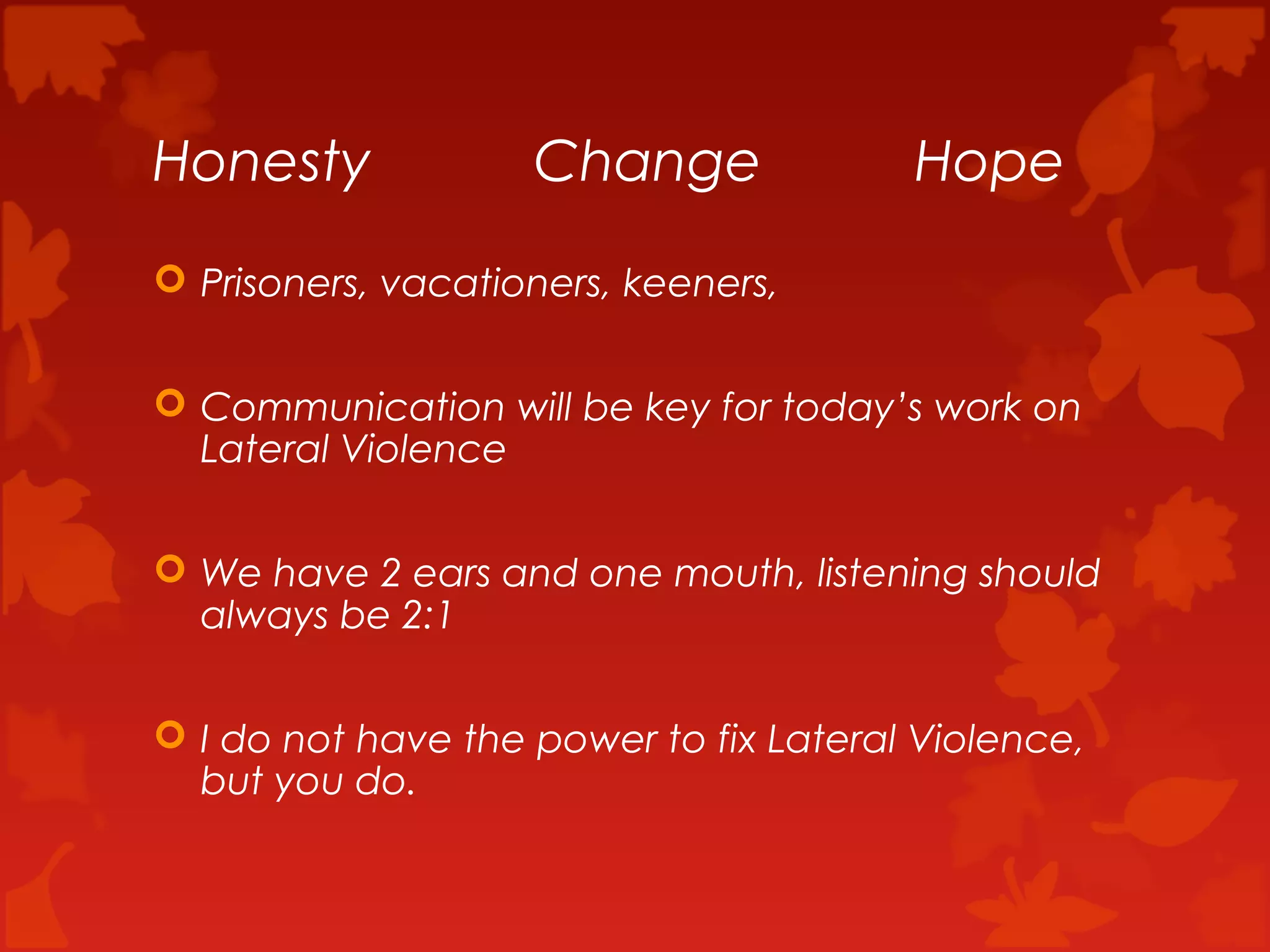 Managing lateral violence and its impact | PPT