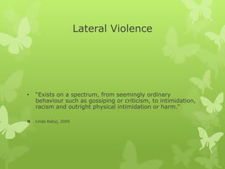 Managing Lateral Violence and its Impact on the Team: Nurses and ...