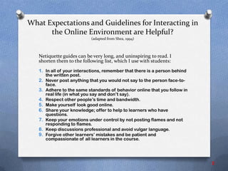 Managing learner behavior in the online classroom | PPTX