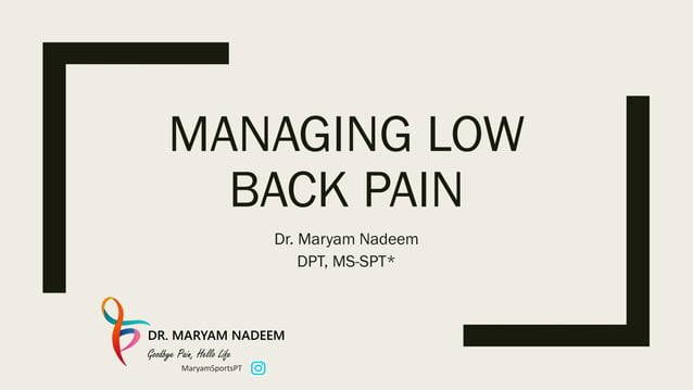Physiotherapy Management of Low Back Pain | PDF | Physical Therapy ...