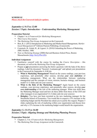 Managing Marketing Processes_Syllabus | PDF