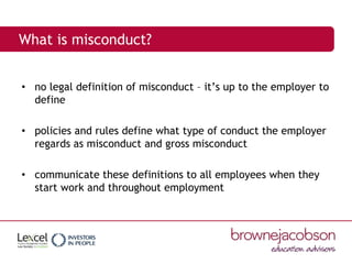 Managing misconduct - HR and employment conference for school leaders ...
