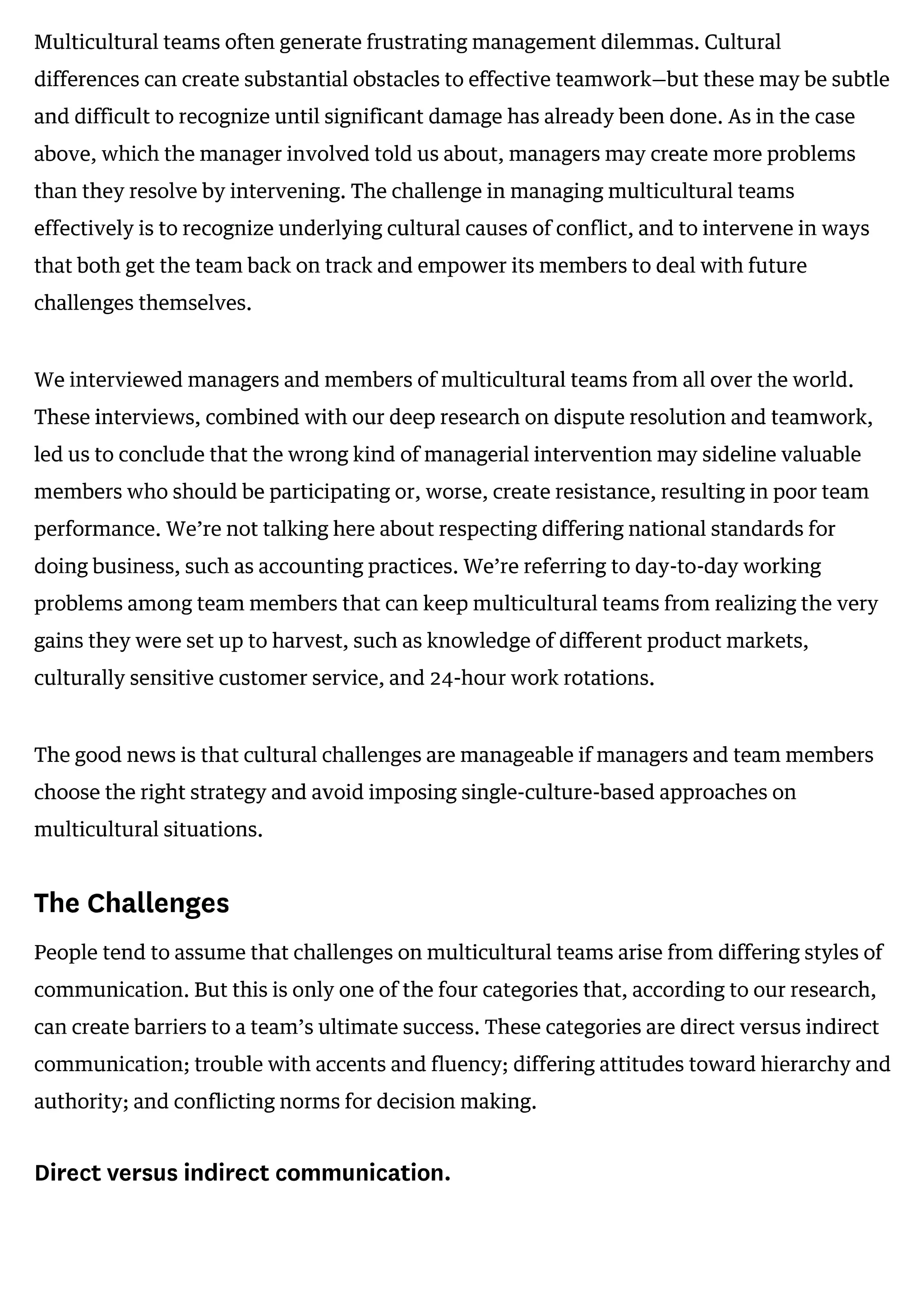 Managing multicultural teams hbr | PDF