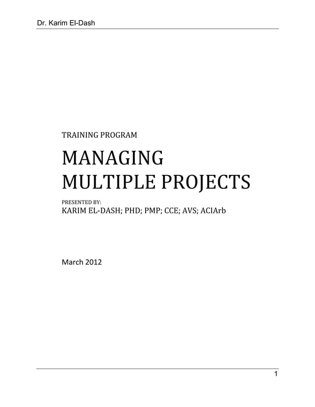 Managing Multiple Projects Pdf