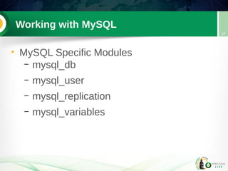 Managing MySQL with Ansible | PPT