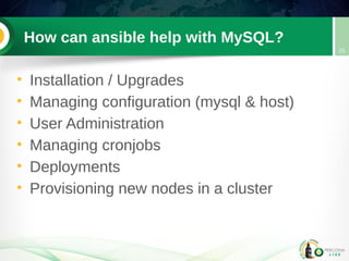Managing MySQL with Ansible | PPT