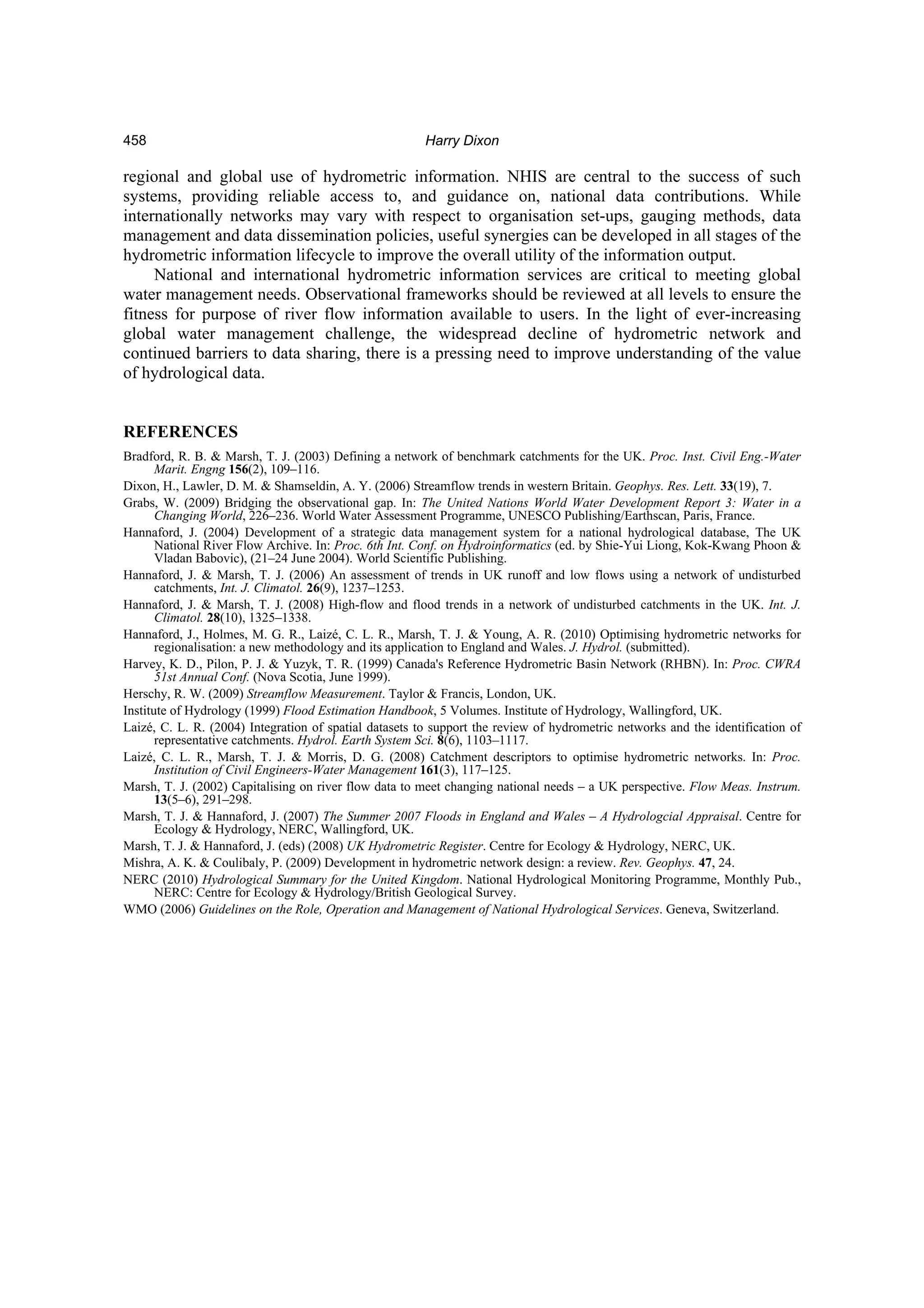 Managing national hydrometric data from data to information | PDF