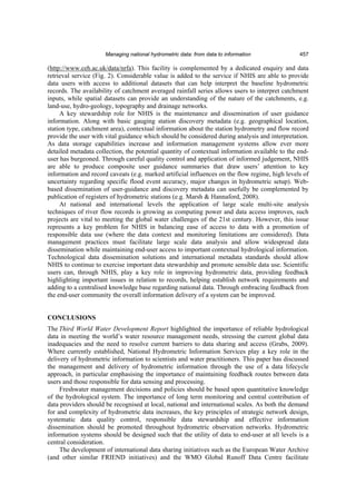 Managing national hydrometric data from data to information | PDF