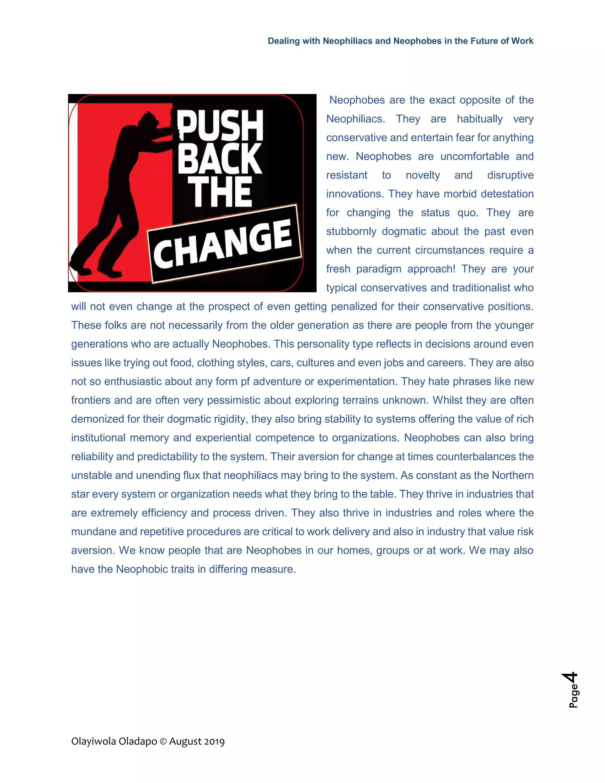 Managing neophiliacs and neophobes in the future of work | PDF